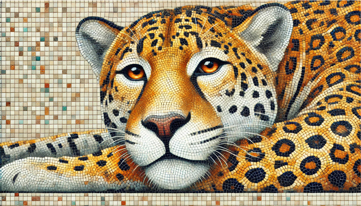 Mosaic Backer | Leopard Laying| Indoor or Outdoor – Skeew